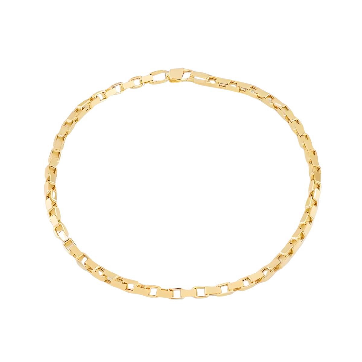 9ct Yellow Gold Square Paper Chain Bracelet - Timeless Elegance – RubyJade